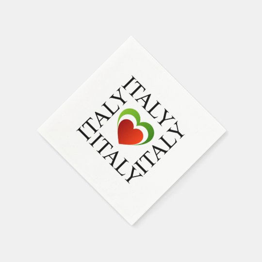 I love italy with italian flag colors paper napkins | Zazzle.com