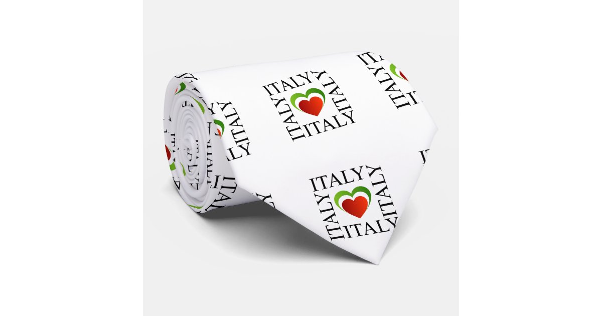 I love italy with italian flag colors tie | Zazzle