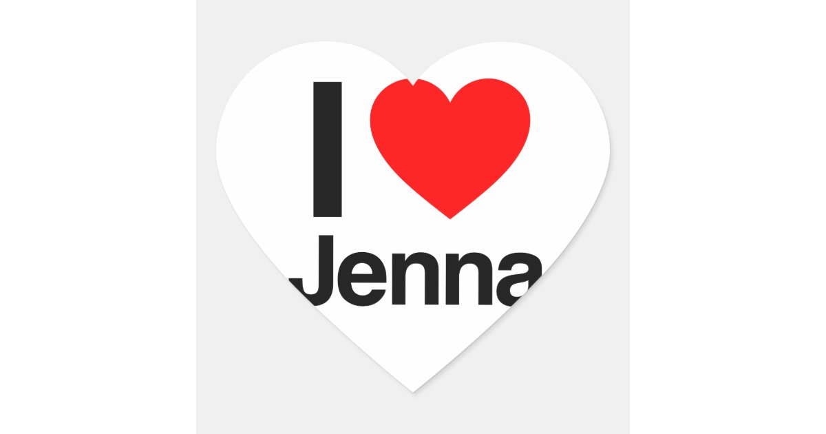 i love jenna heart sticker | Zazzle