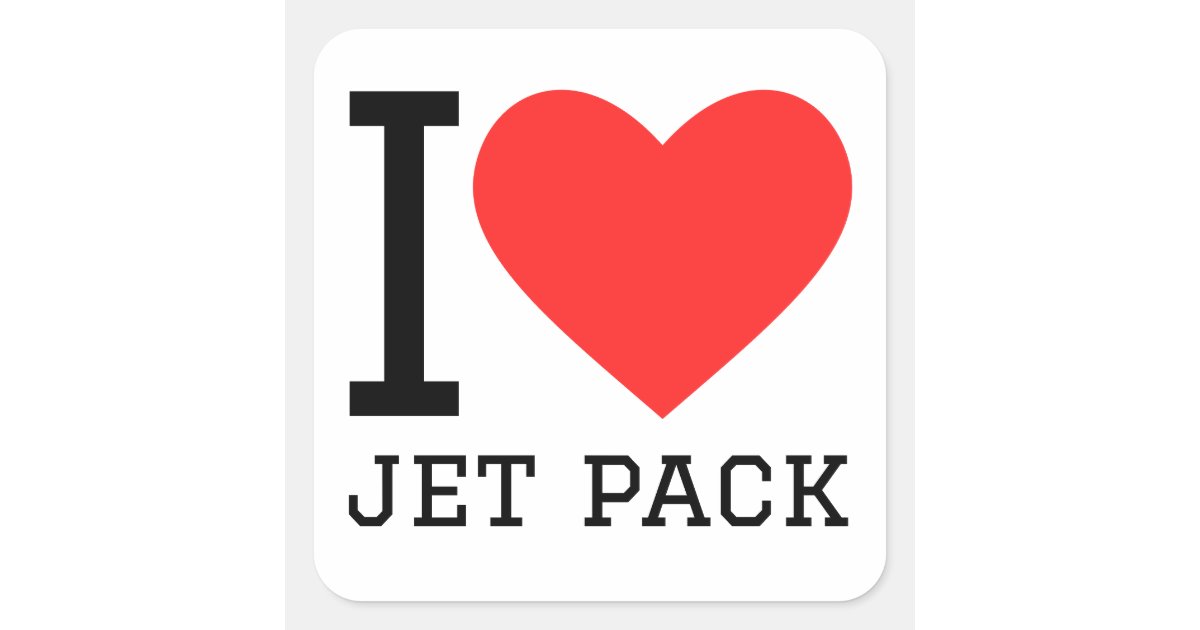 I love jet pack square sticker | Zazzle