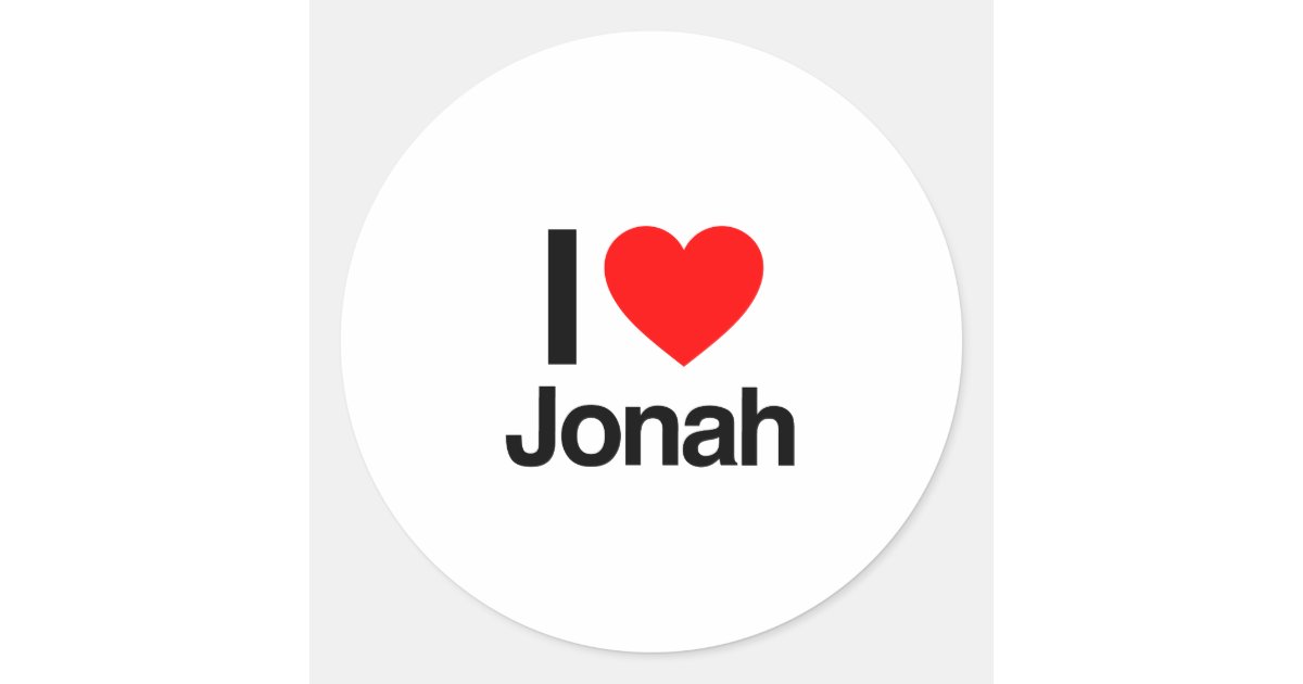 i love jonah classic round sticker | Zazzle