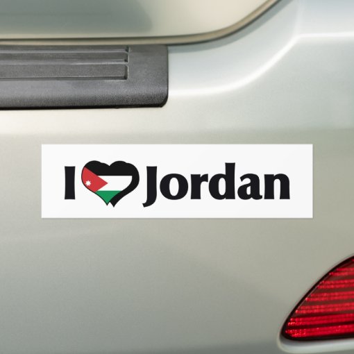 I Love Jordan Flag Bumper Sticker | Zazzle
