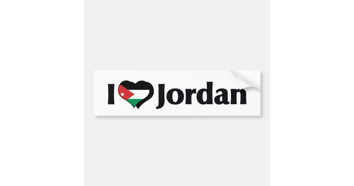 I Love Jordan Flag Bumper Sticker | Zazzle