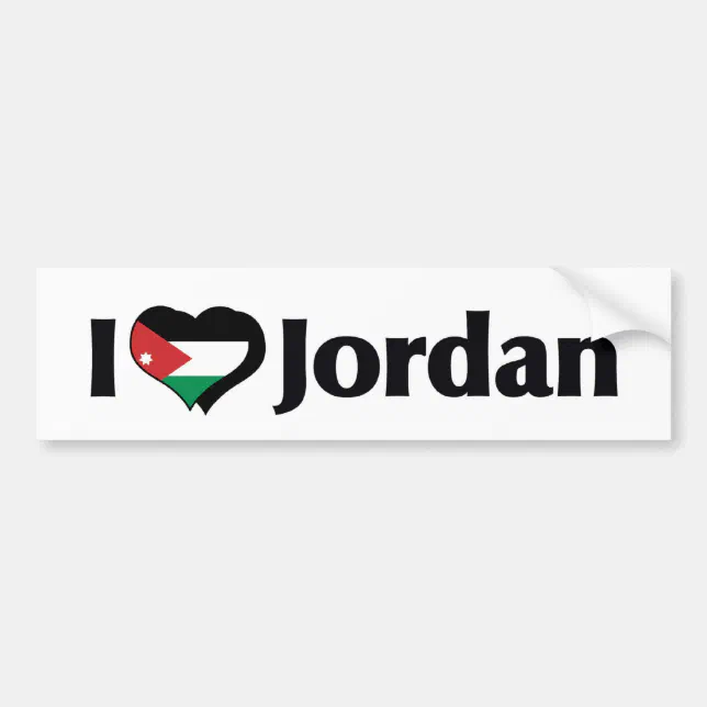 I Love Jordan Flag Bumper Sticker | Zazzle