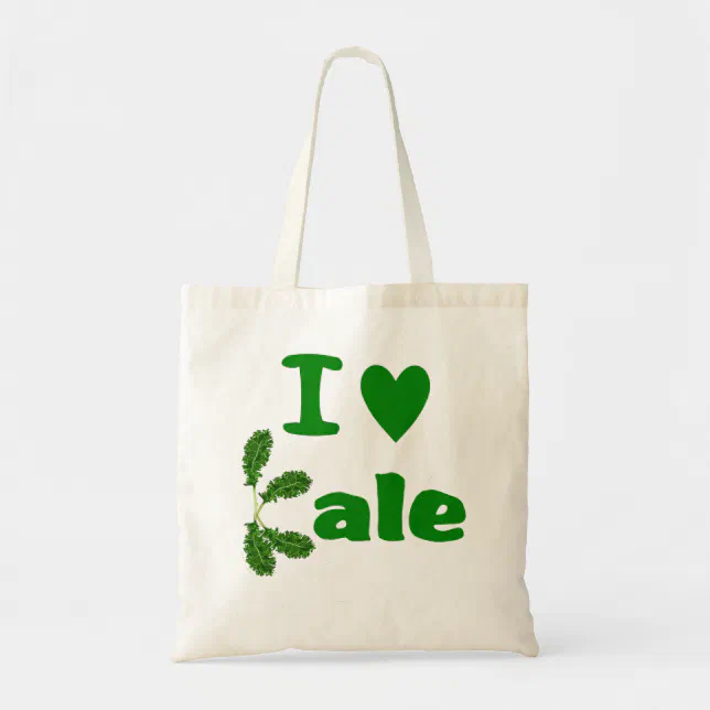 I Love Kale (I Heart Kale) Reusable Grocery Cloth Tote Bag | Zazzle