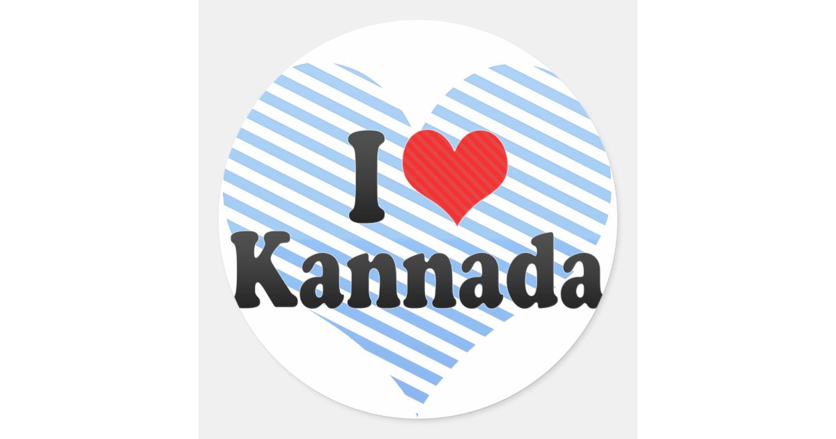 I Love Kannada Classic Round Sticker | Zazzle
