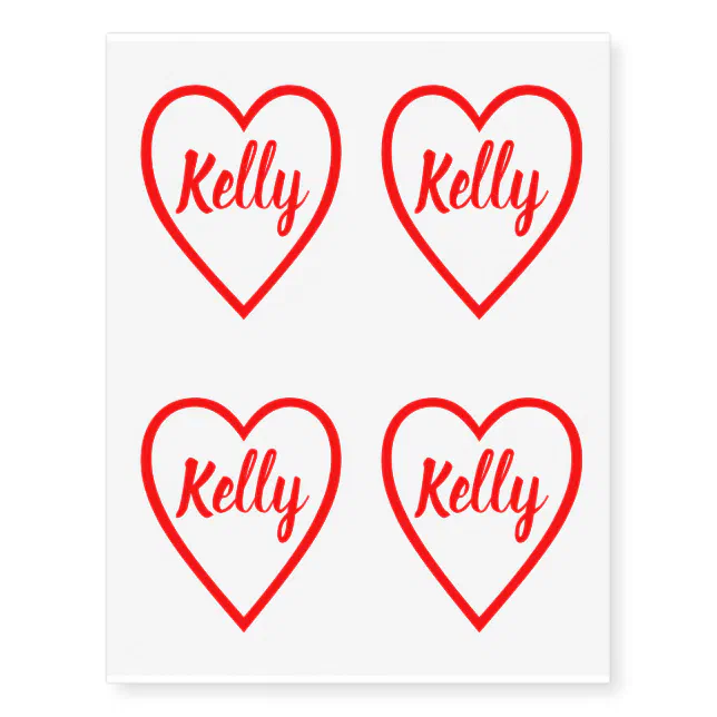 I Love Kelly (Name) I Heart Temporary Tattoos | Zazzle