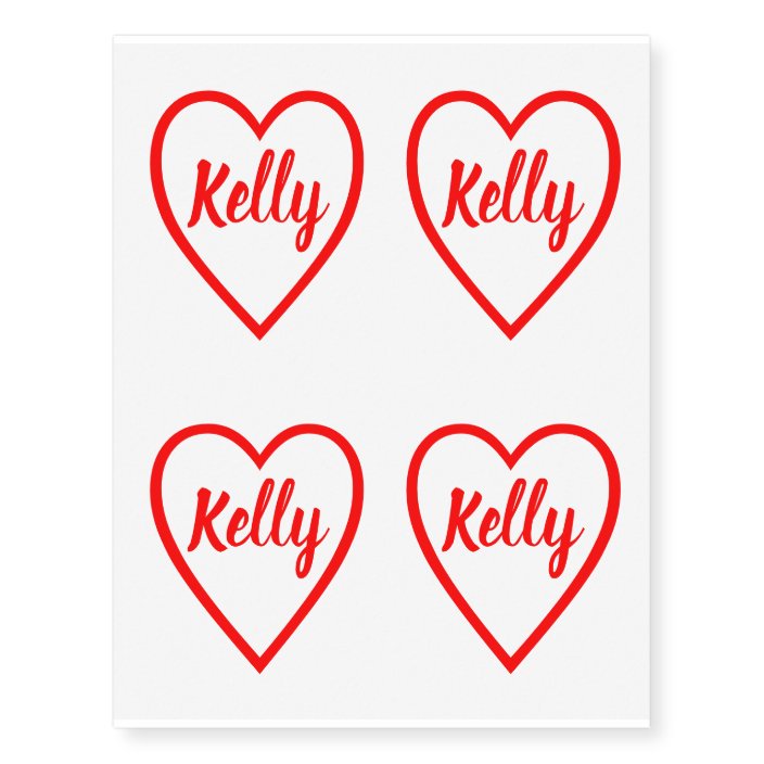 I Love Kelly (Name) I Heart Temporary Tattoos | Zazzle