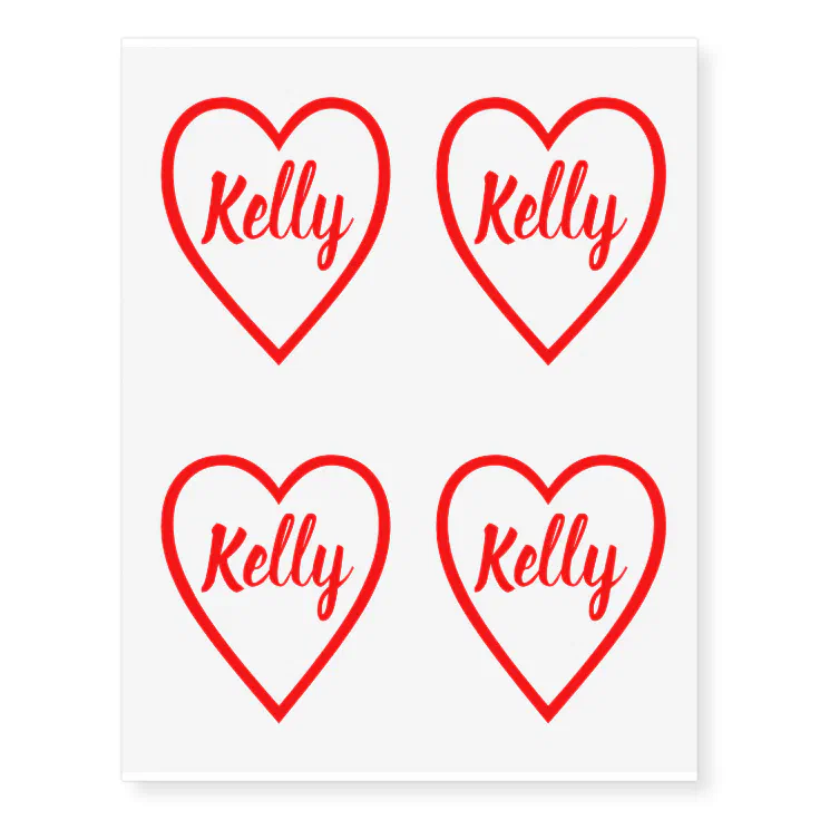 I Love Kelly (Name) I Heart Temporary Tattoos | Zazzle