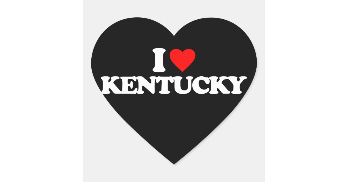I LOVE KENTUCKY HEART STICKER | Zazzle