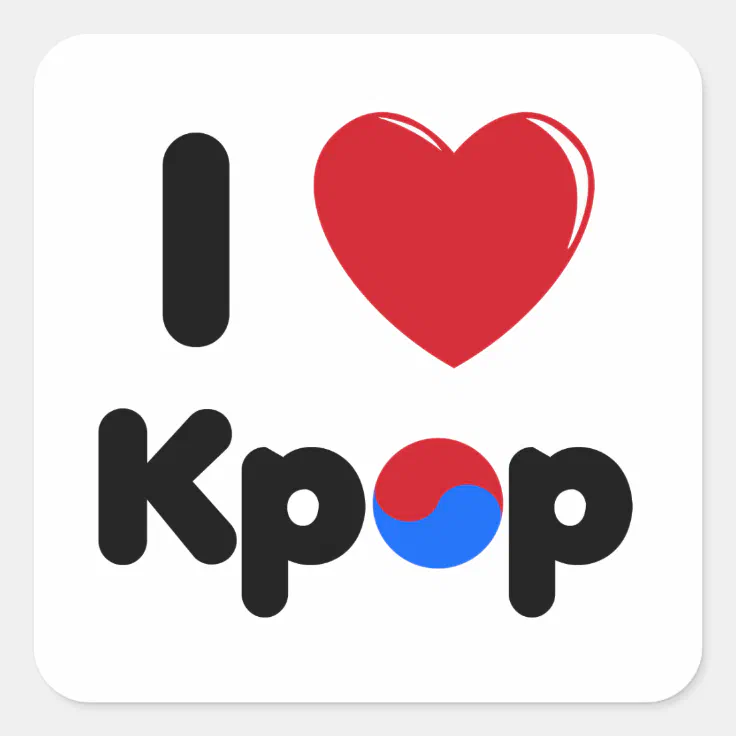 I love kpop square sticker | Zazzle