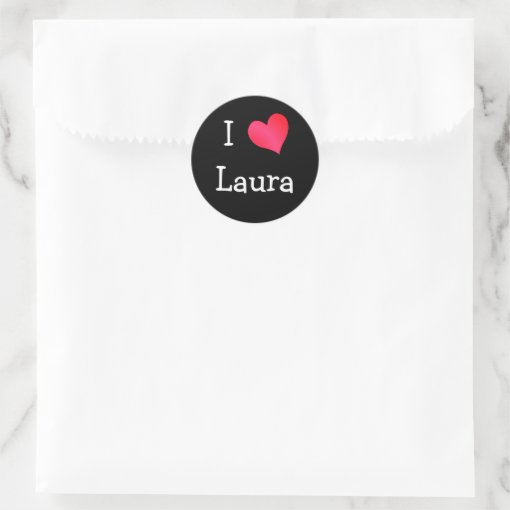 I Love Laura Classic Round Sticker | Zazzle