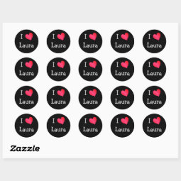 I Love Laura Classic Round Sticker | Zazzle
