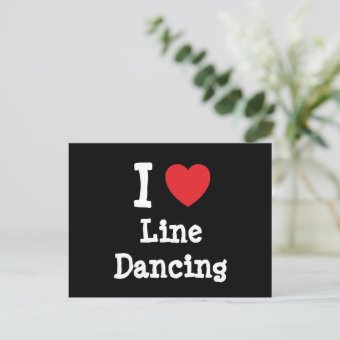 I love Line Dancing heart custom personalized Postcard | Zazzle