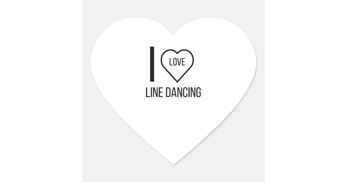 I LOVE LINE DANCING HEART STICKER | Zazzle