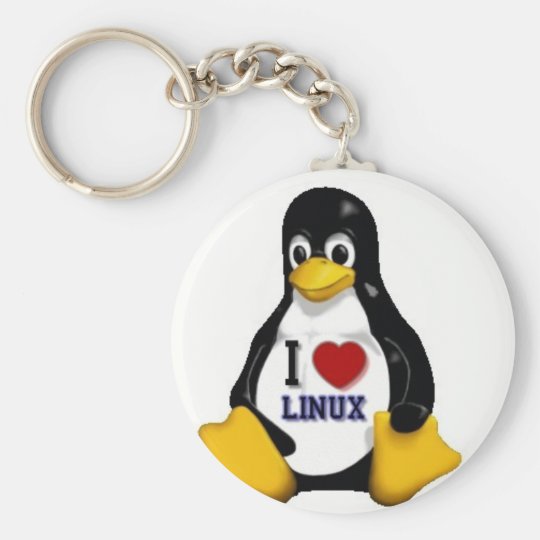 I Love Linux Keychain | Zazzle.com