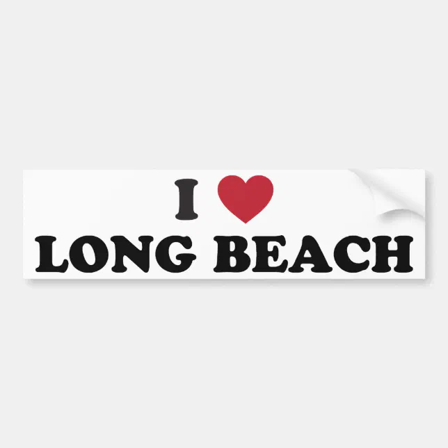 I Love Long Beach California Bumper Sticker | Zazzle