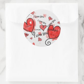 I Love, Love, Love You Classic Round Sticker | Zazzle