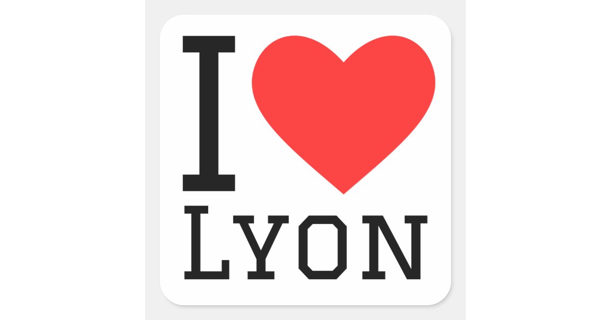 I love lyon square sticker | Zazzle