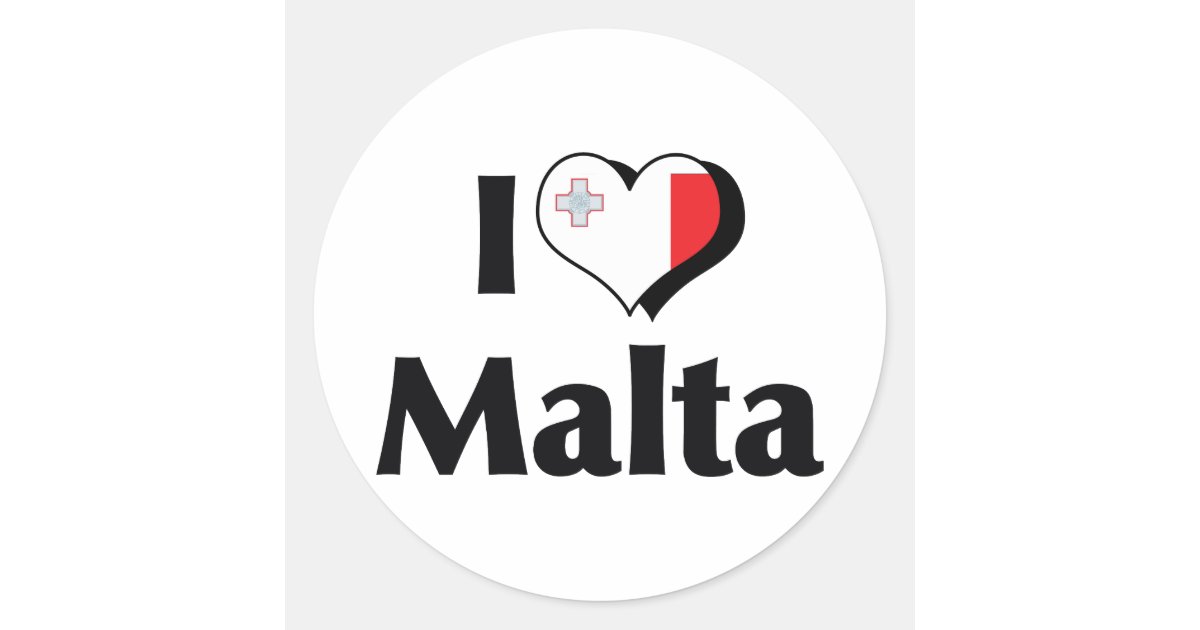 I Love Malta Flag Classic Round Sticker | Zazzle