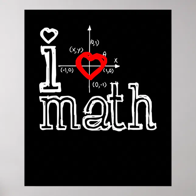 I Love Math I Heart Math Mathematics Poster | Zazzle