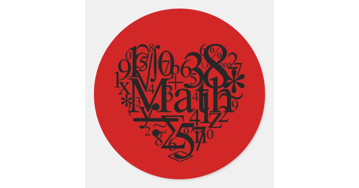 I Love Math Sticker | Zazzle