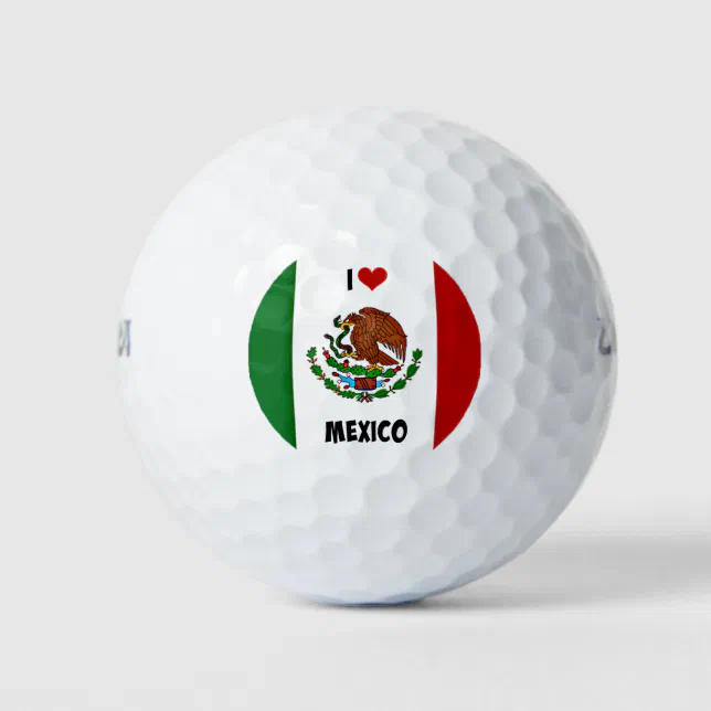 I Love Mexico, Mexican flag Golf Balls | Zazzle