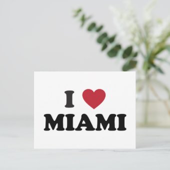 I Love Miami Florida Postcard | Zazzle