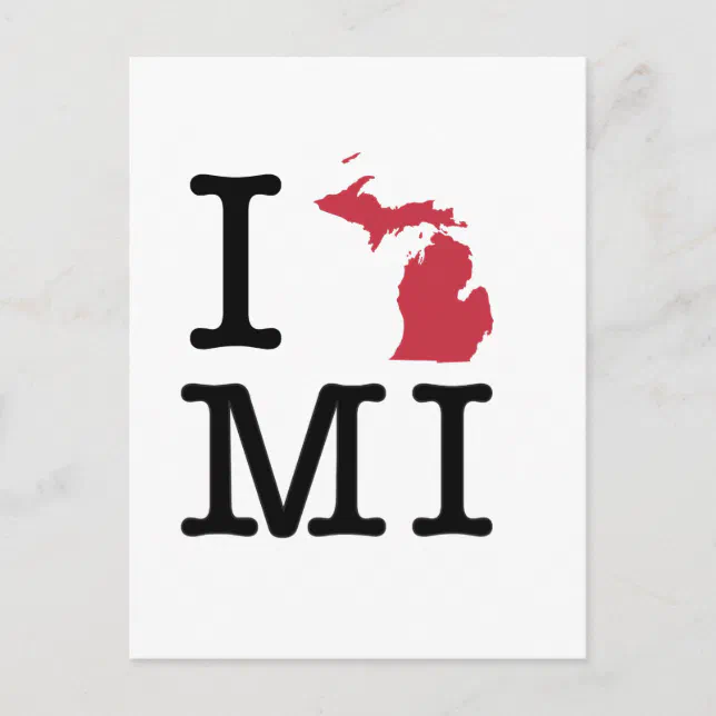I Love Michigan Postcard | Zazzle