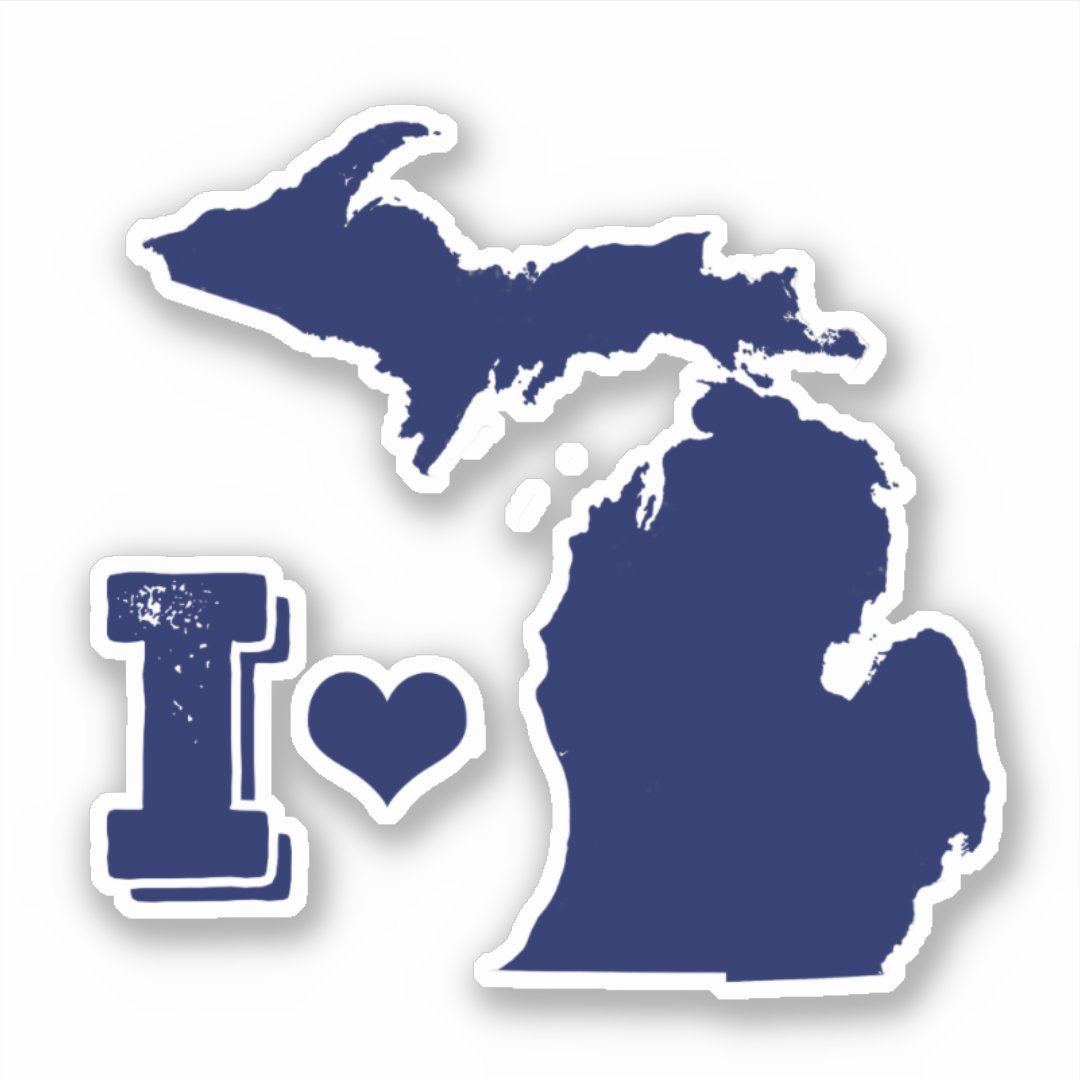 I love Michigan Sticker | Zazzle