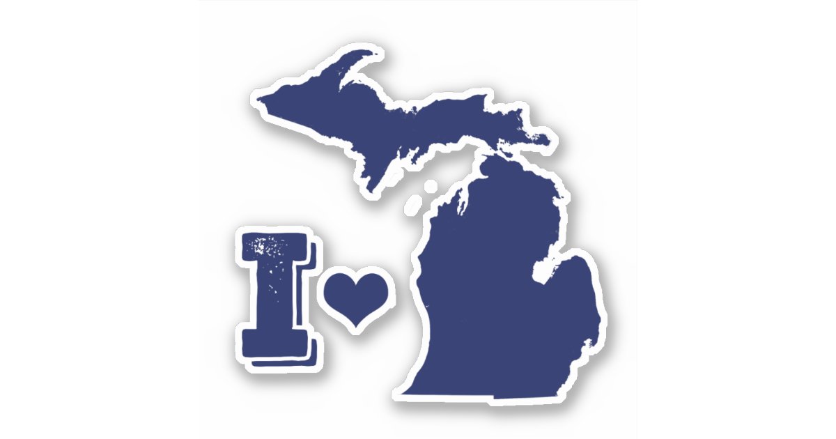 I love Michigan Sticker | Zazzle