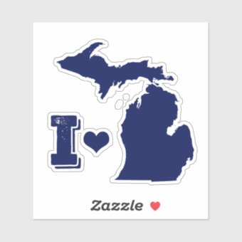 I love Michigan Sticker | Zazzle