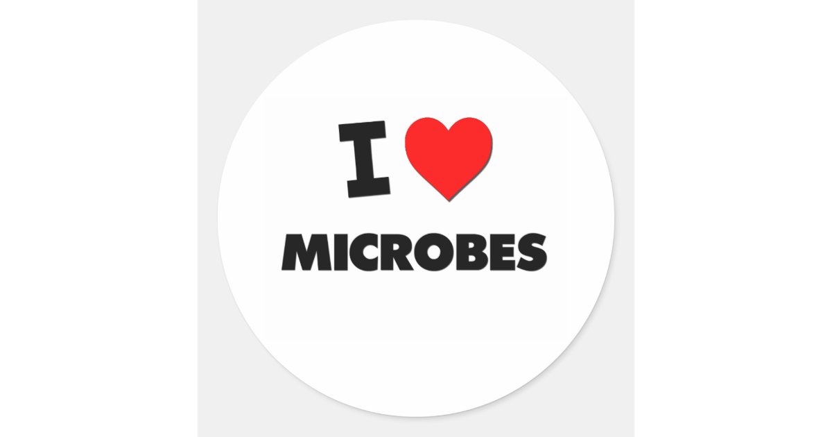 I Love Microbes Classic Round Sticker | Zazzle