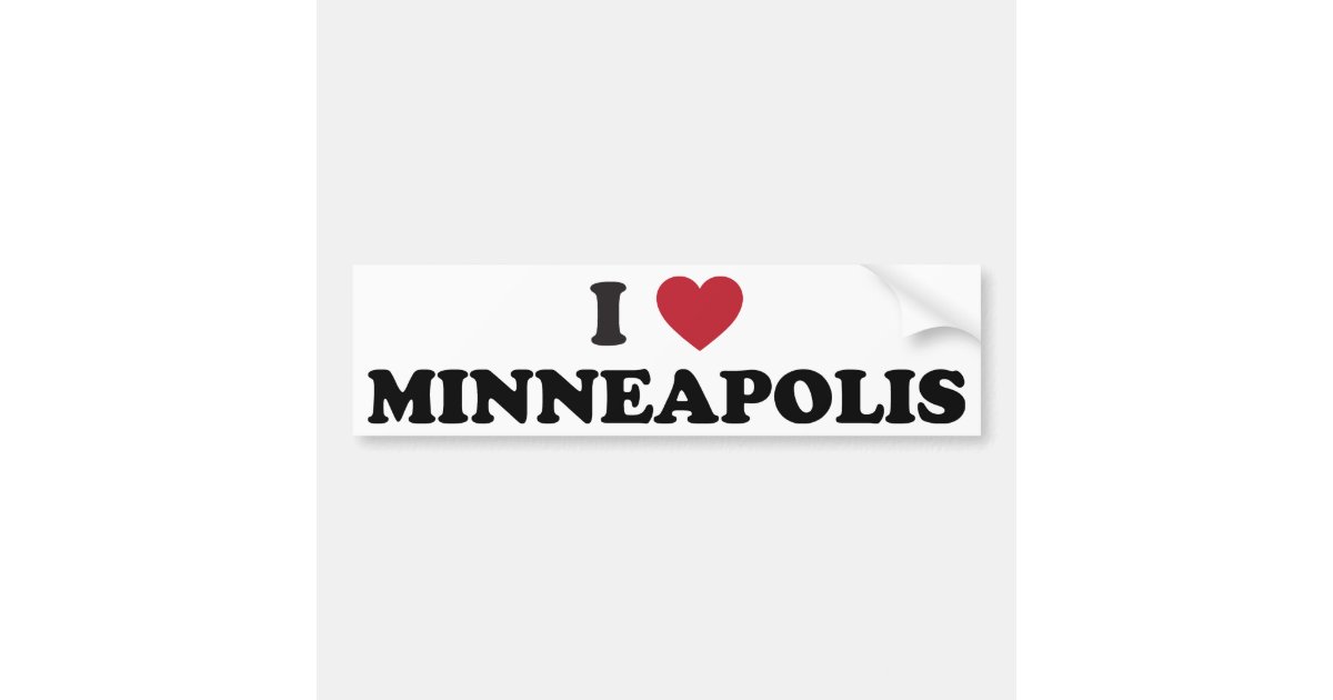 I Love Minneapolis Minnesota Bumper Sticker | Zazzle