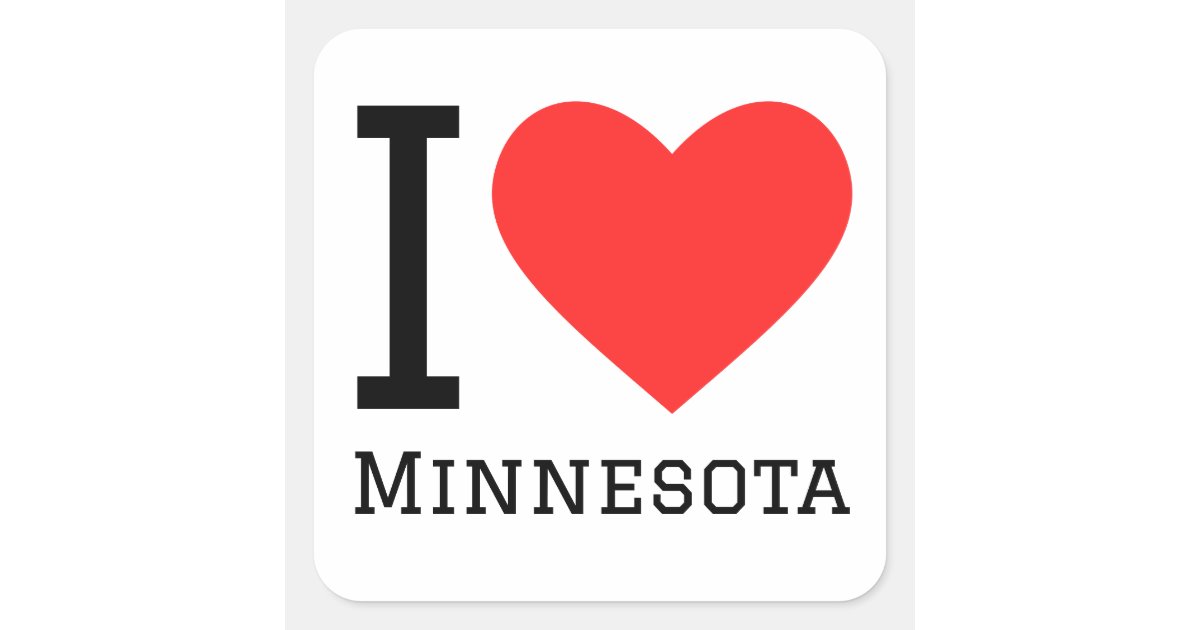 I love minnesota square sticker | Zazzle