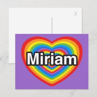 I love Miriam. I love you Miriam. Heart Postcard | Zazzle