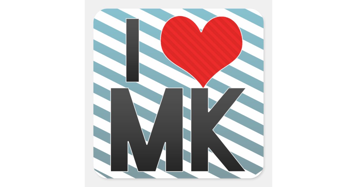 I Love MK Square Sticker | Zazzle