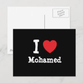 I love Mohamed heart custom personalized Postcard | Zazzle