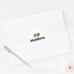 I Love Moldova Flag Classic Round Sticker | Zazzle