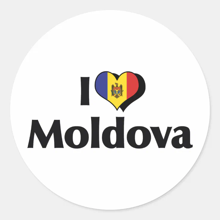 I Love Moldova Flag Classic Round Sticker | Zazzle