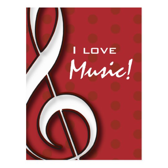 I Love Music Postcard | Zazzle.com