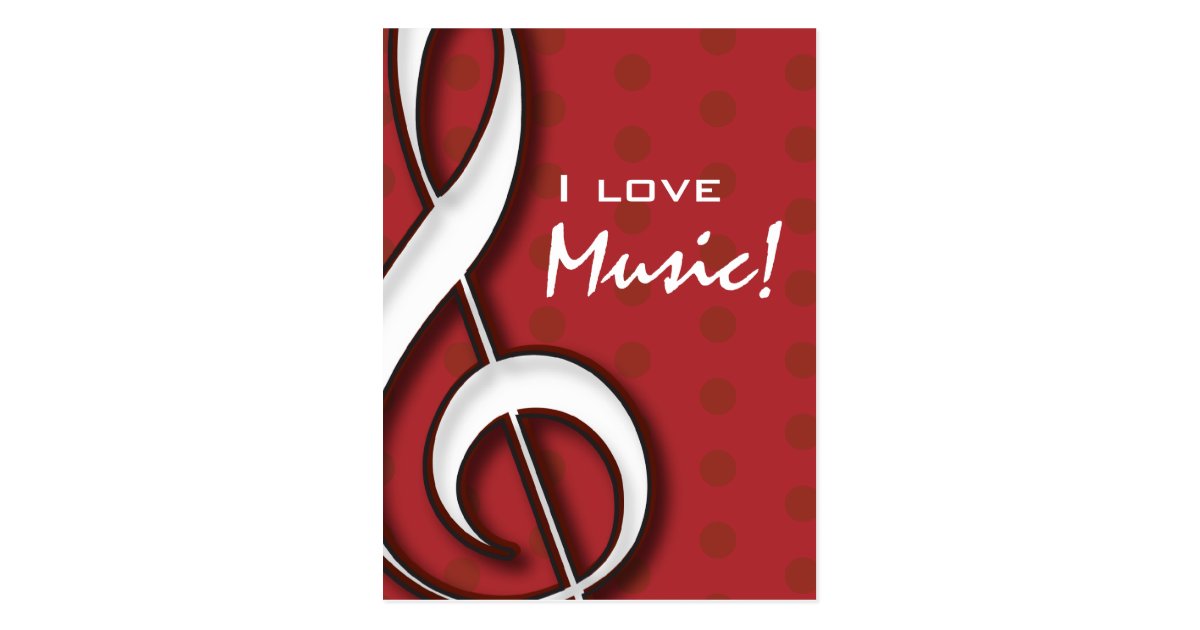 I Love Music Postcard | Zazzle.com