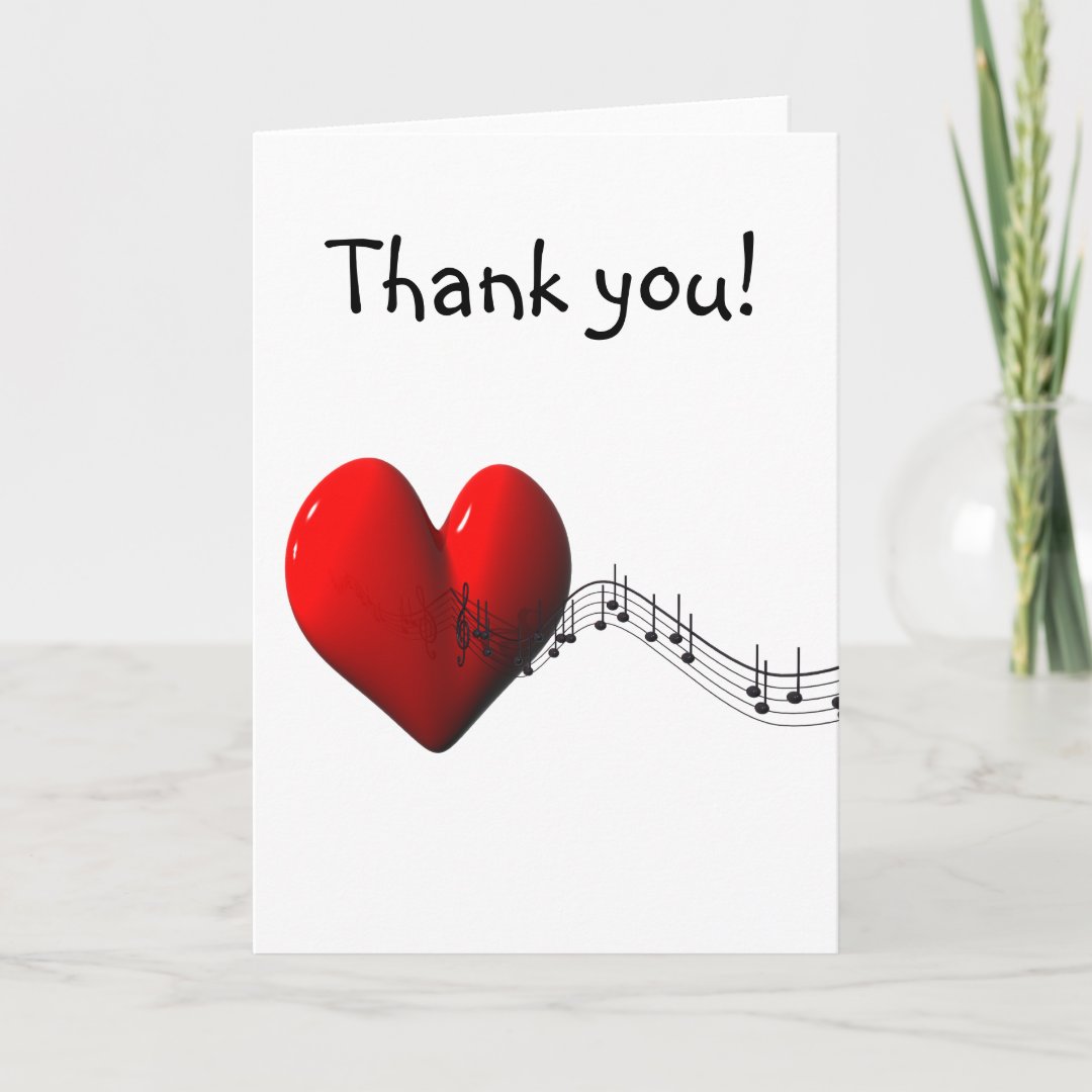 I love music thank you card | Zazzle