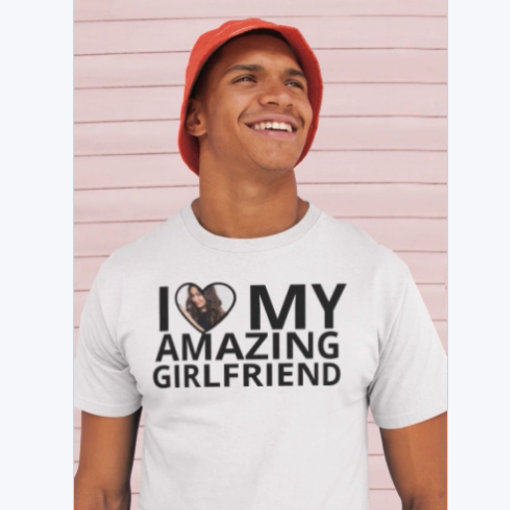 I Love My Amazing Girlfriend Photo Boyfriend T-Shirt | Zazzle