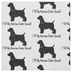 I Love my Cocker Spaniel Fabric | Zazzle