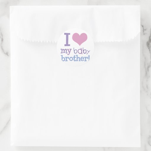 I Love My Baby Brother Classic Round Sticker | Zazzle