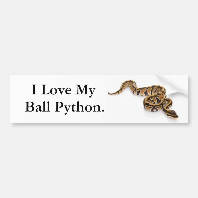 I Love my Ball Python. Bumper Sticker | Zazzle