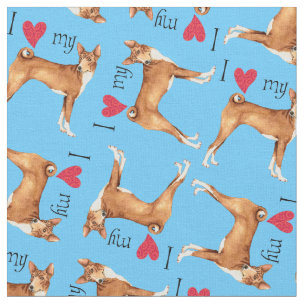 Basenji Dog Art Drawing Fabric | Zazzle