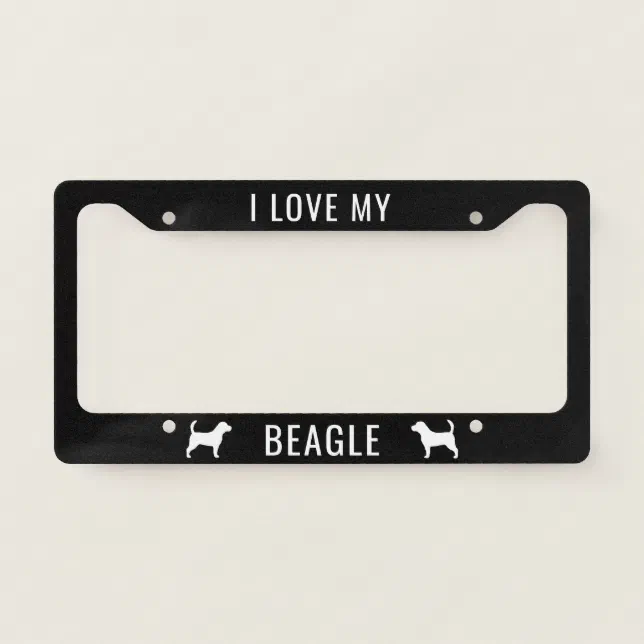 I Love My Beagle | Dog Breed Custom License Plate Frame | Zazzle