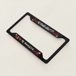 I Love My Beagle License Plate Frame | Zazzle